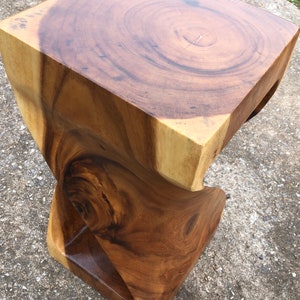 Acacia Wood Twisted Side Table Teak Wood Plant Stand Twisted Teak Stool ...