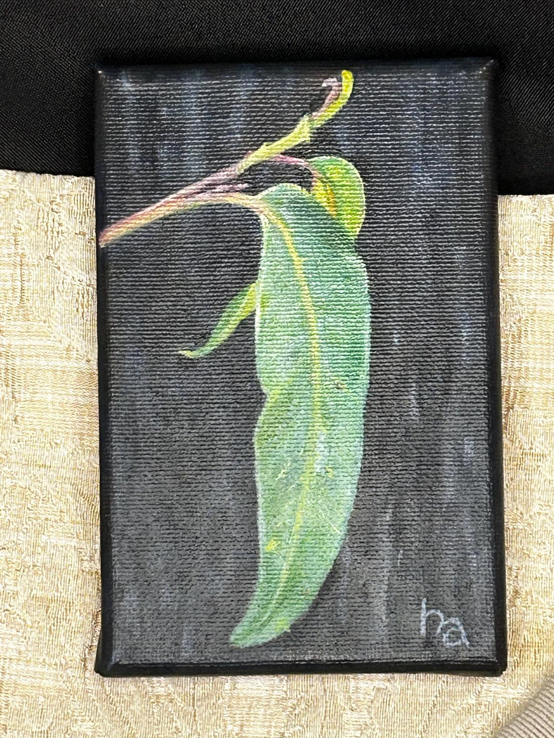 Australian Gum Leaf Art Original Oil Painting Leaf Wall Art Greenery ...