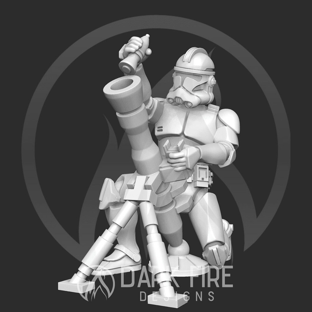 Phase 2 Clone Mortar - DARK FIRE | Legion Compatible - 3D Printed - Etsy