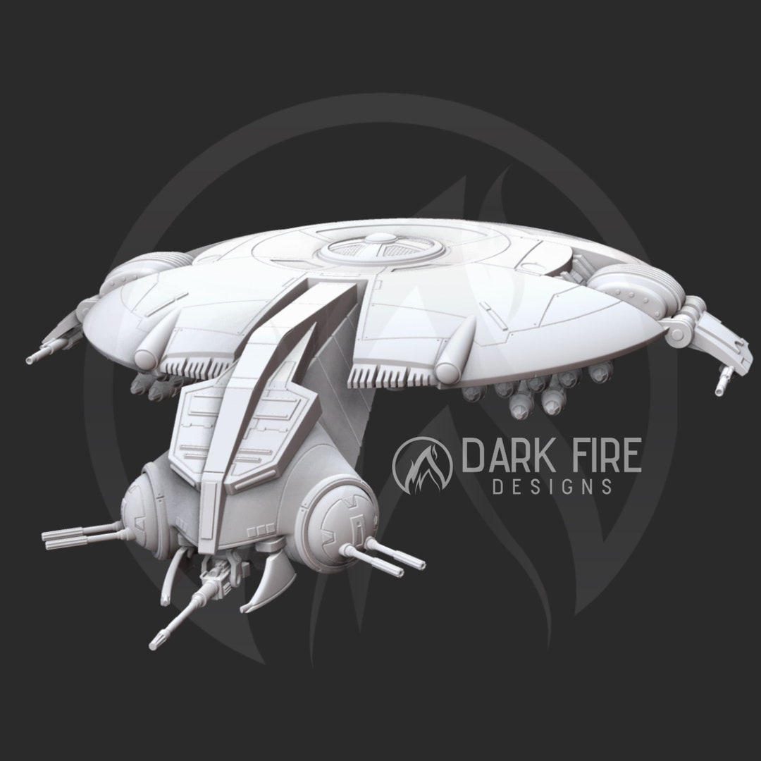Confederate Droid Gunship - DARK FIRE | Legion Compatible - 3D Printed ...