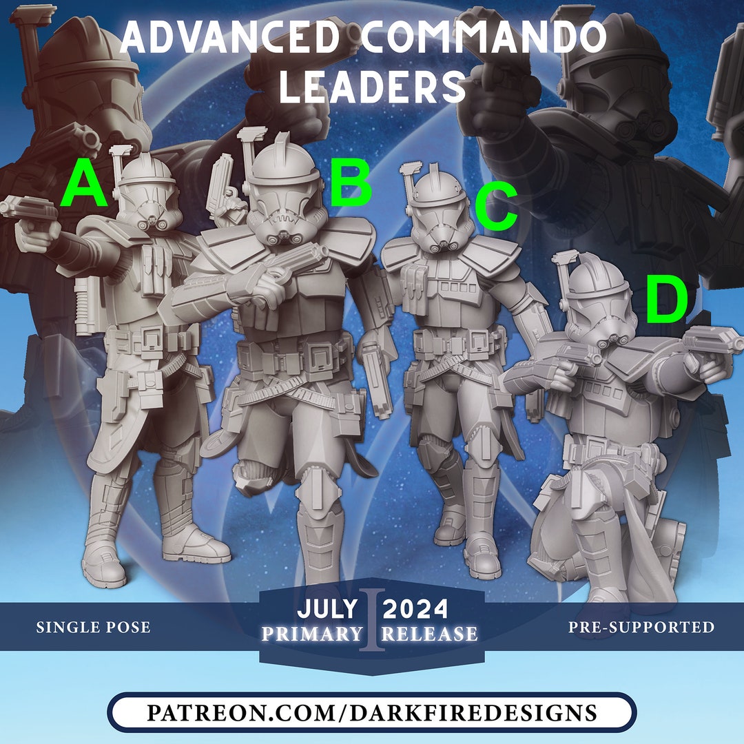 Advanced Commando Leaders - DARK FIRE | Legion Compatible - 3D Printed ...