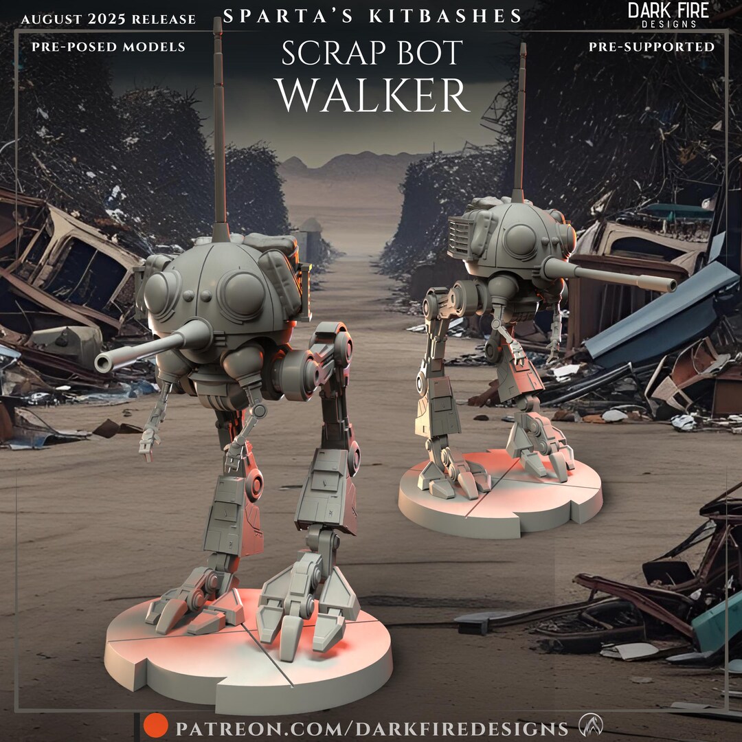 Scrap Bot Walker (1) - DARK FIRE | Legion Compatible - 3D Printed - Etsy