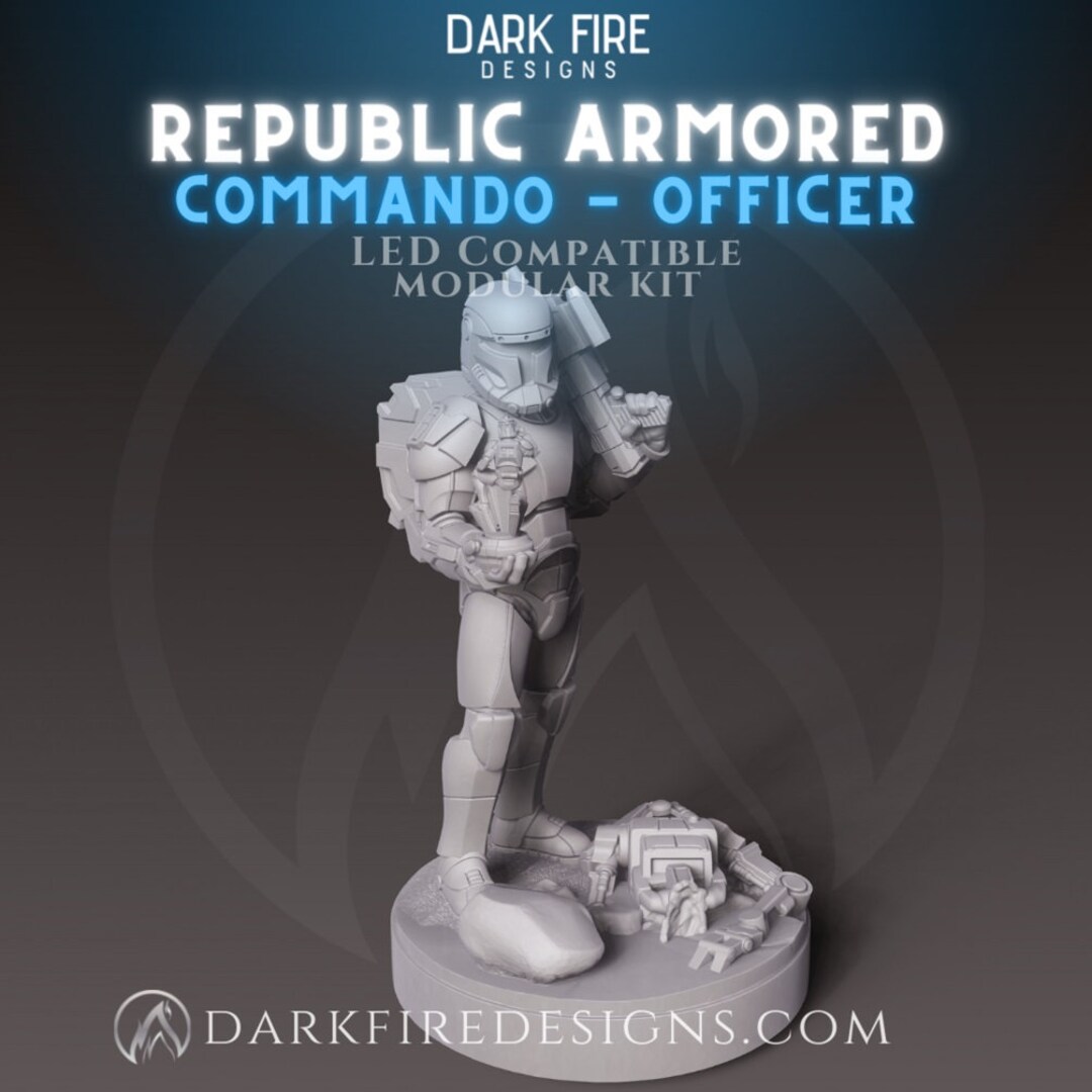 Republic Armored Commando Officer - DARK FIRE | Legion Compatible - 3D ...