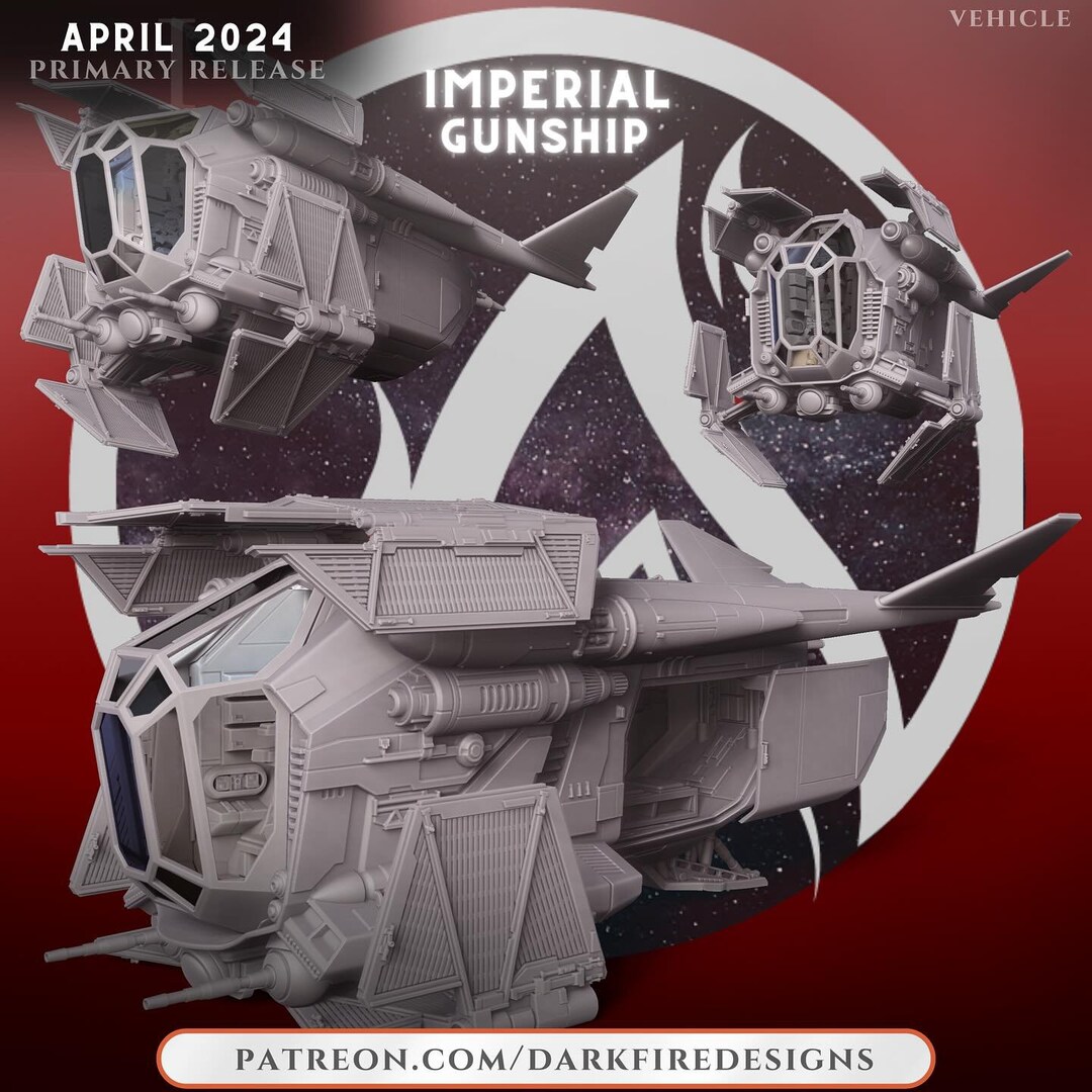 Imperial Gunship (1) - DARK FIRE | Legion Compatible - 3D Printed - Etsy