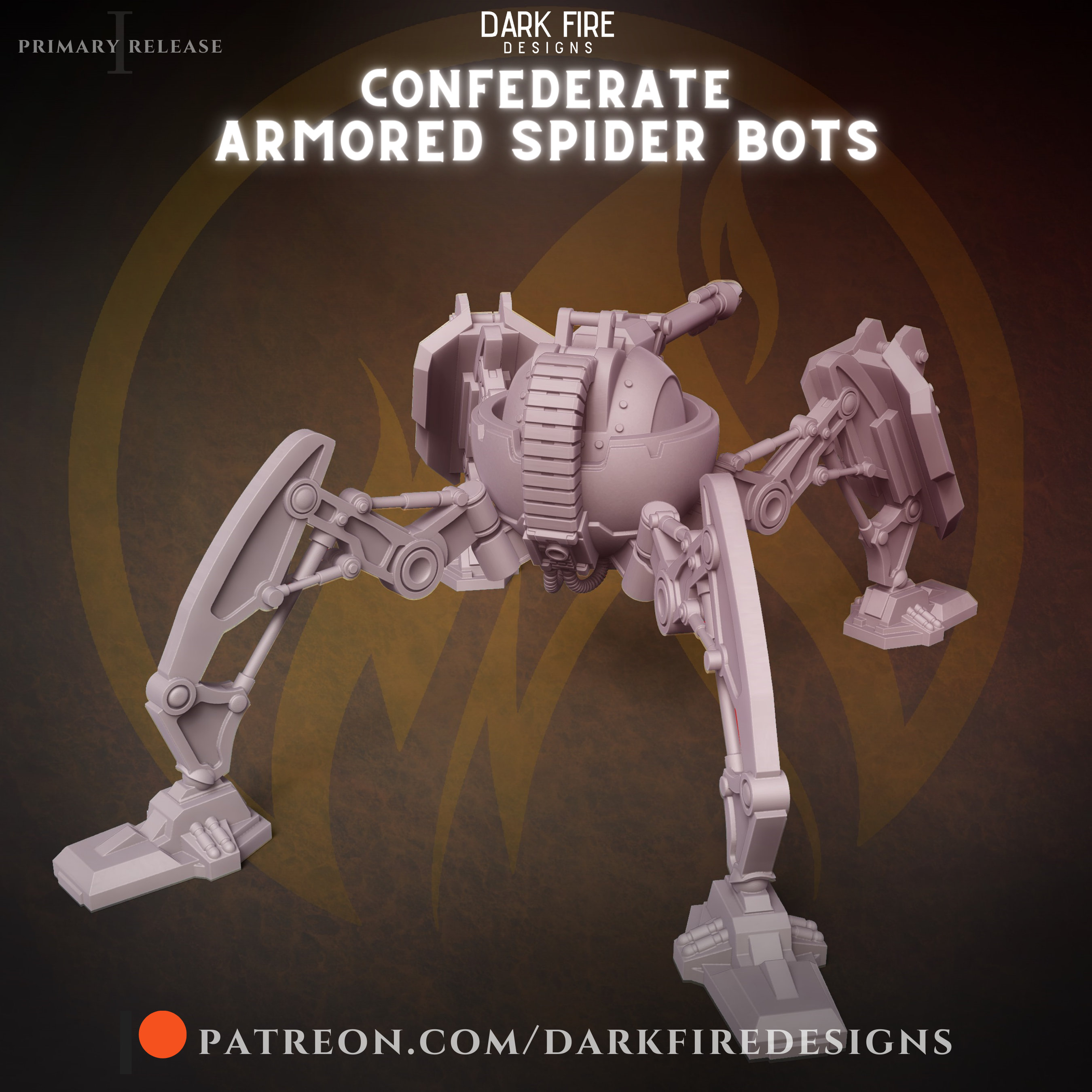 Armored Spider Bot - DARK FIRE | Legion Compatible - 3D Printed - Etsy