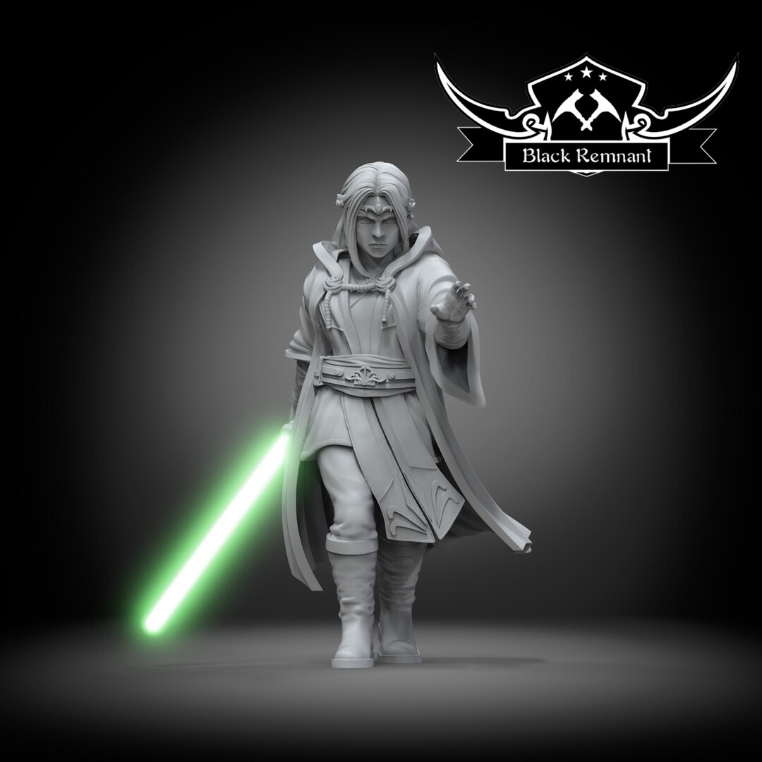 Avar Kriss Jedi Master - BLACK REMNANT | Legion Compatible - 3D Printed ...