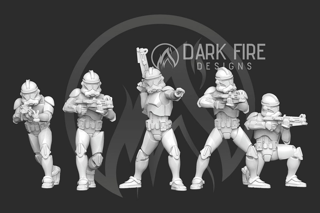 Phase 2 Clone Troopers Squad - DARK FIRE | Legion Compatible - 3D Printed - Etsy