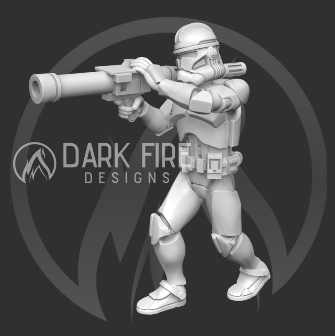 Clone With Rocket Launcher - DARK FIRE | Legion Compatible - 3D Printed ...