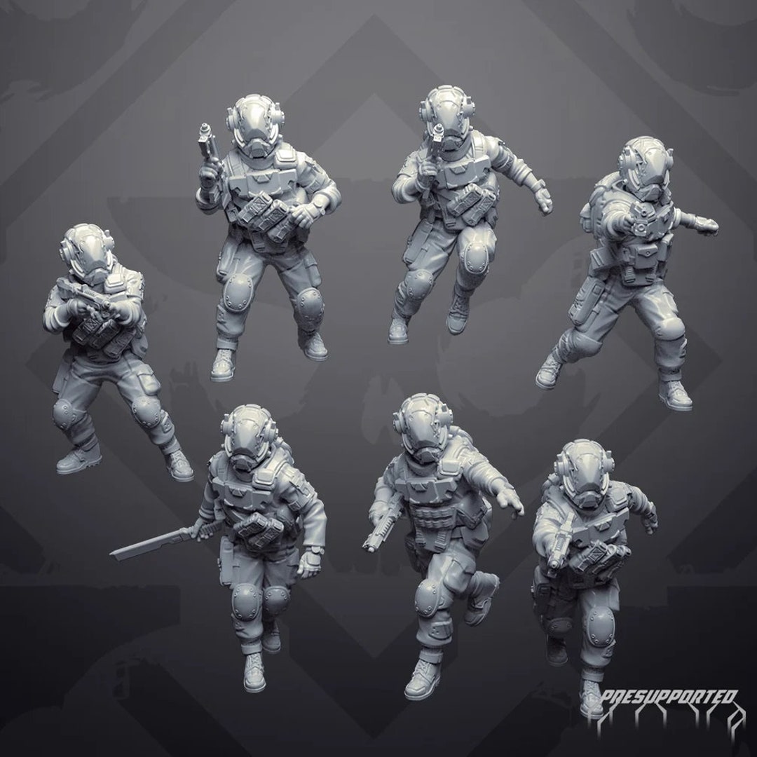 Frontier Mercenaries (7) - SKULLFORGE | Legion Compatible - 3D Printed ...