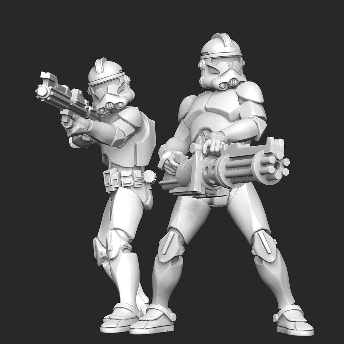 Phase 2 Clone Troopers Squad - DARK FIRE | Legion Compatible - 3D Printed - Etsy
