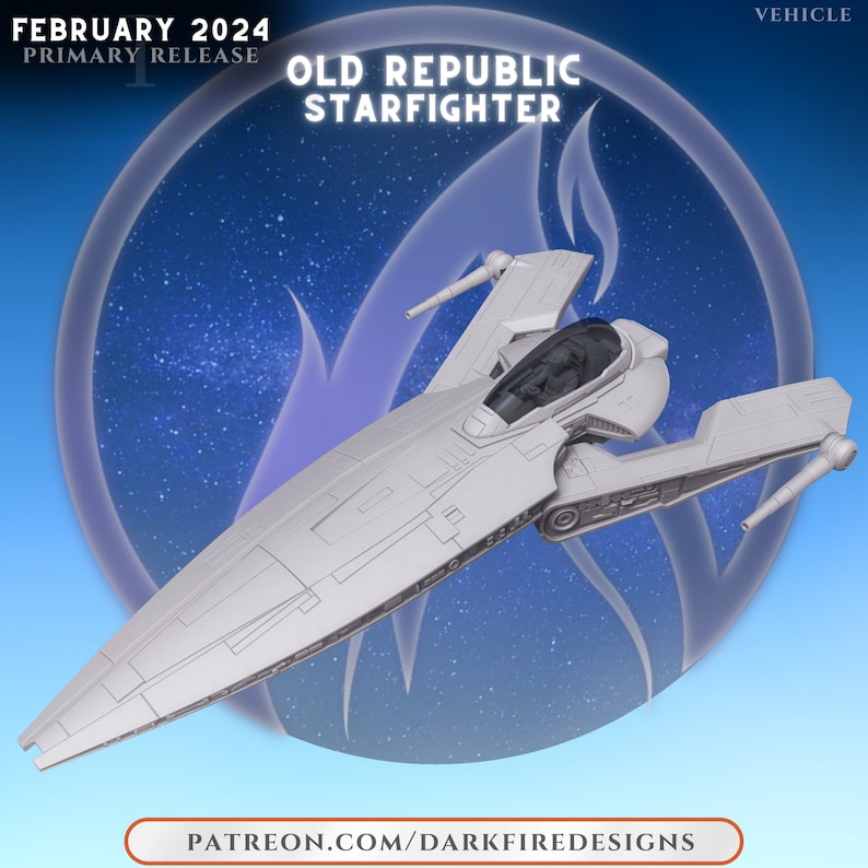 Old Republic Starfighter - DARK FIRE | Legion Compatible - 3D Printed ...