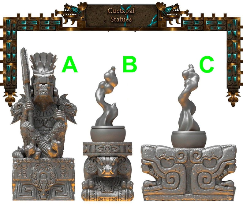 Aztec Statues - Mayan - Jungle Ruins | D&D | Pathfinder - Etsy