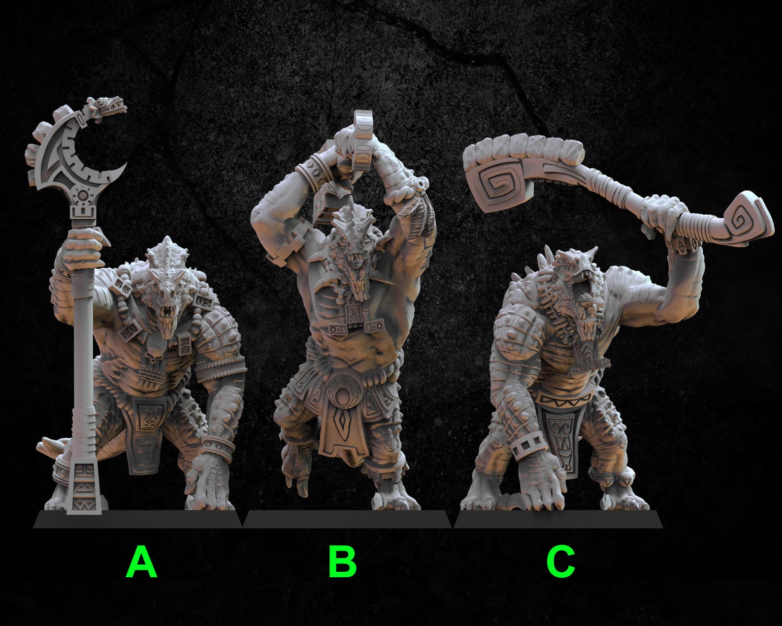 Kroxigor Proxy - Cipactli Warriors | D&D | Pathfinder | 3d Printed ...