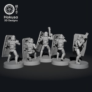 Riot Shield Troopers (5) - Modular | Legion Compatible - 3D Printed ...