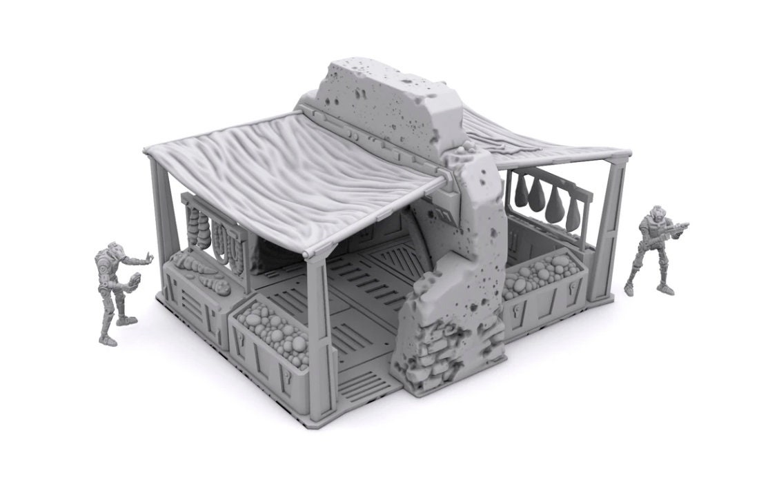 Outpost Vendor Stand - Legion Compatible Terrain | 3d Printed Scenery ...