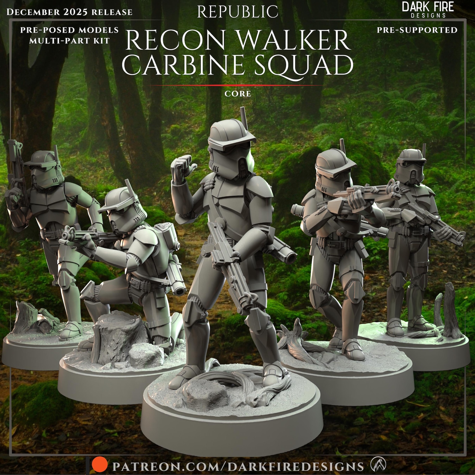 Republic Recon Walker - Carbine Squad - DARK FIRE | Legion Compatible ...