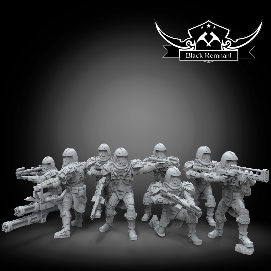 Old Republic Snowtroopers 8 BLACK REMNANT Legion Compatible 3D Printed ...