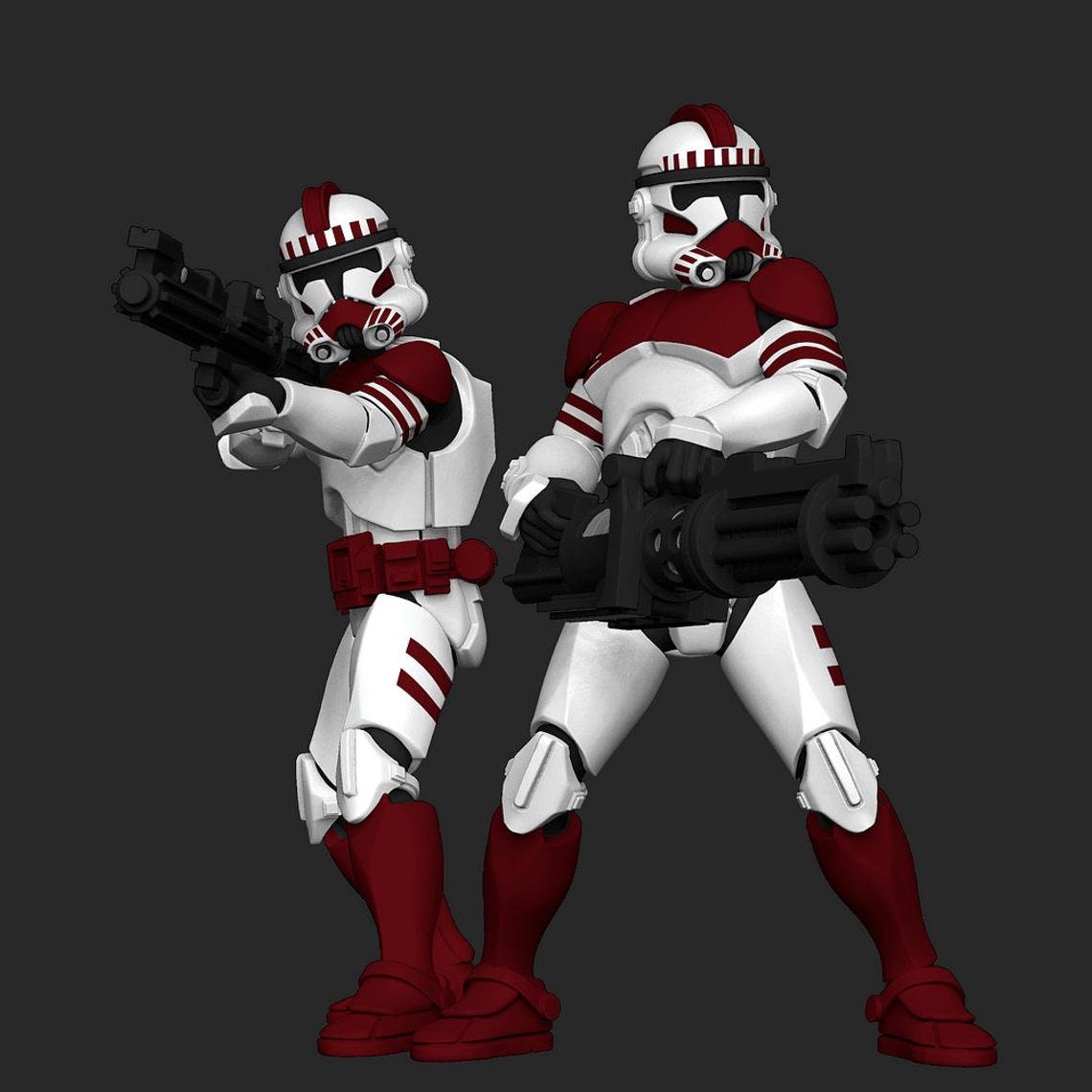 Phase 2 Clone Troopers Squad - DARK FIRE | Legion Compatible - 3D Printed - Etsy
