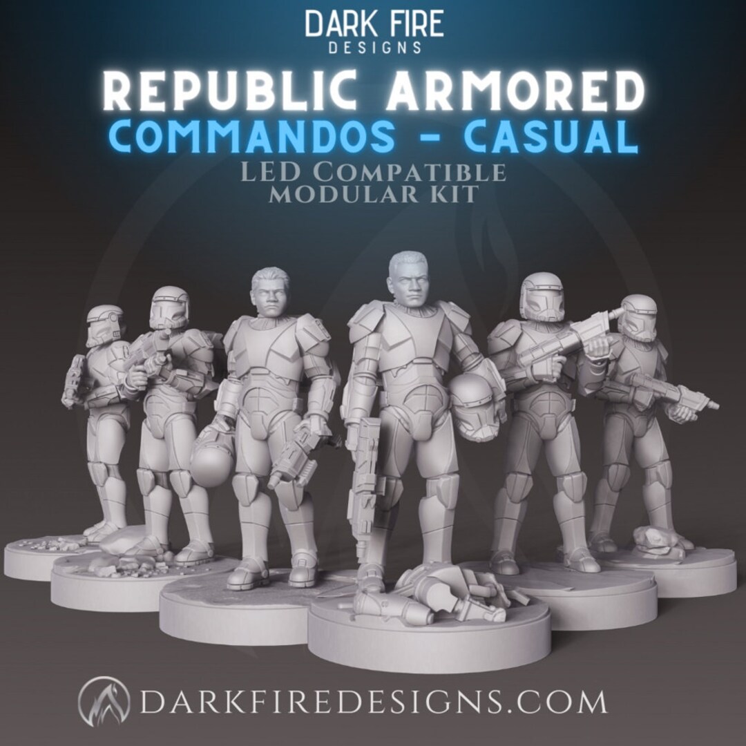 Republic Armored Commandos Casual (6) - DARK FIRE | Legion Compatible - 3D Printed - Etsy
