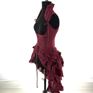 Elisa Cotton Boho Corset Dress in Red. - Etsy