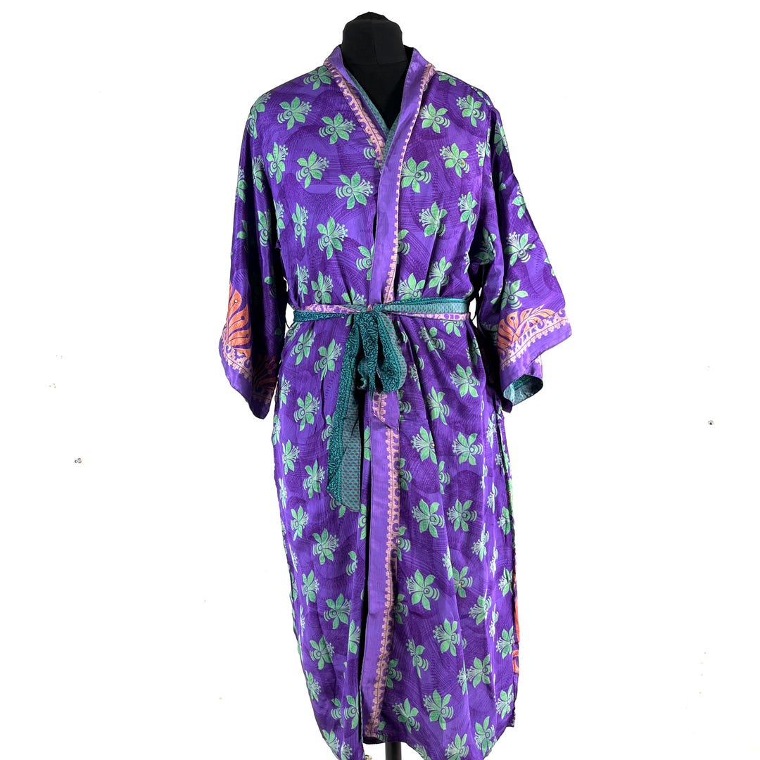 S/M. Luxury Silk Robe; Reversible With Deep Pockets. A Perfect Dressing ...