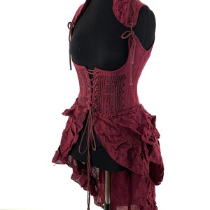 Elisa Cotton Boho Corset Dress in Red. - Etsy