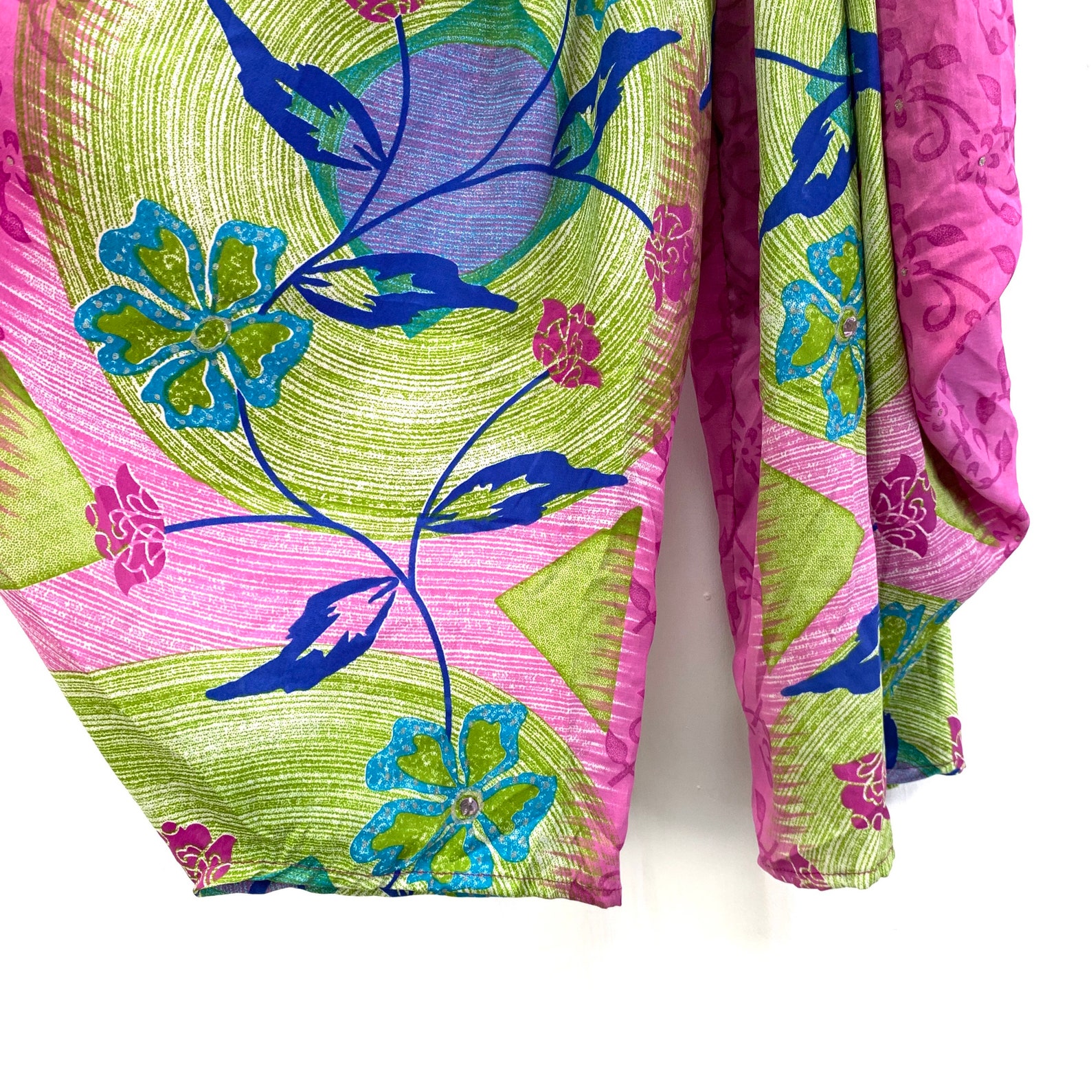 Caroline Waterfall Silk Harem Pants; One Size, Elasticated Waist Comfy ...