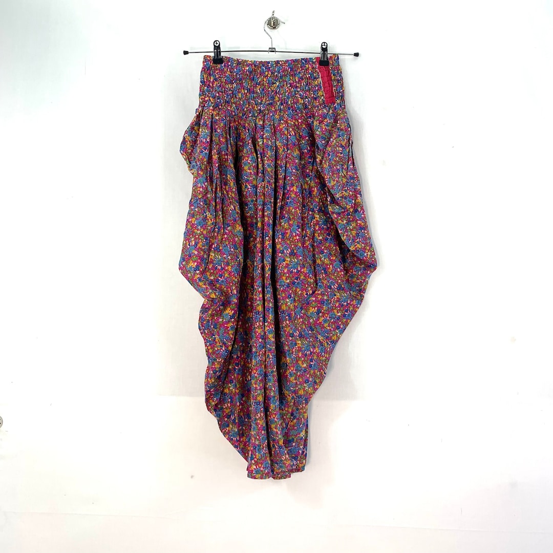 Caroline Waterfall Silk Harem Pants; One Size, Elasticated Waist Comfy ...