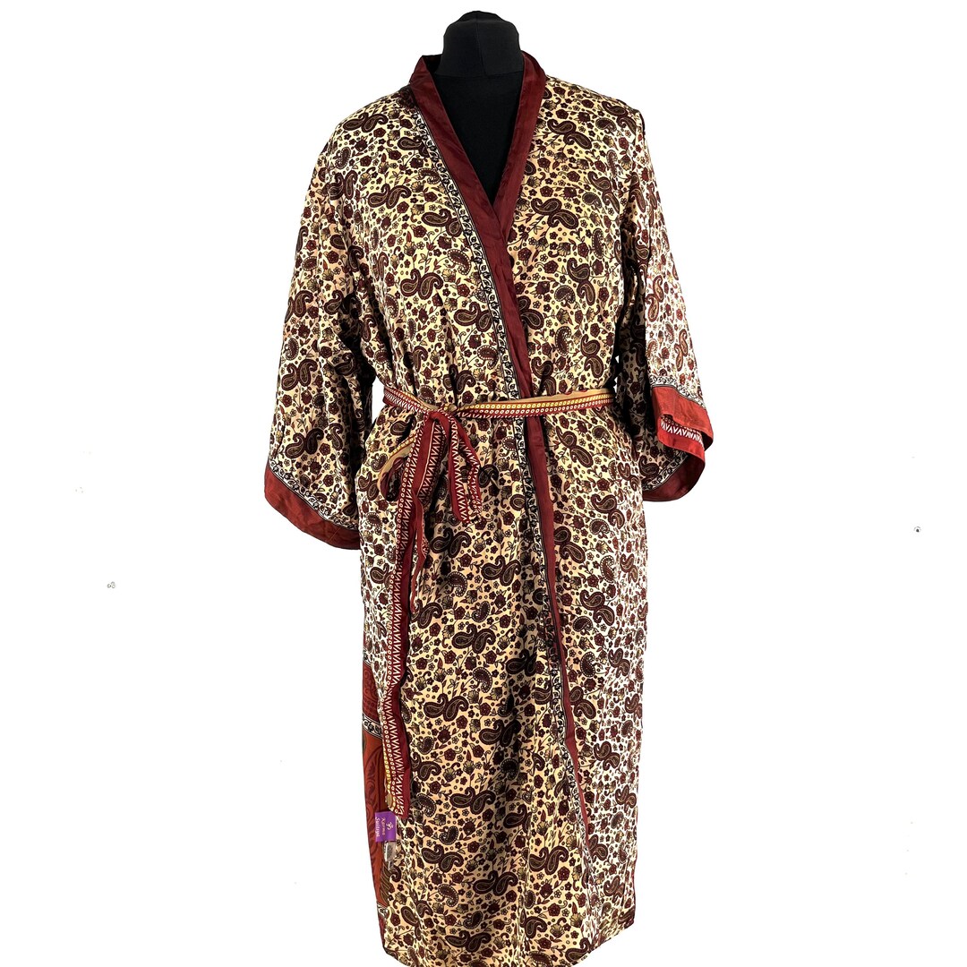 M/L. Luxury Silk Robe; Reversible With Deep Pockets. A Perfect Dressing ...