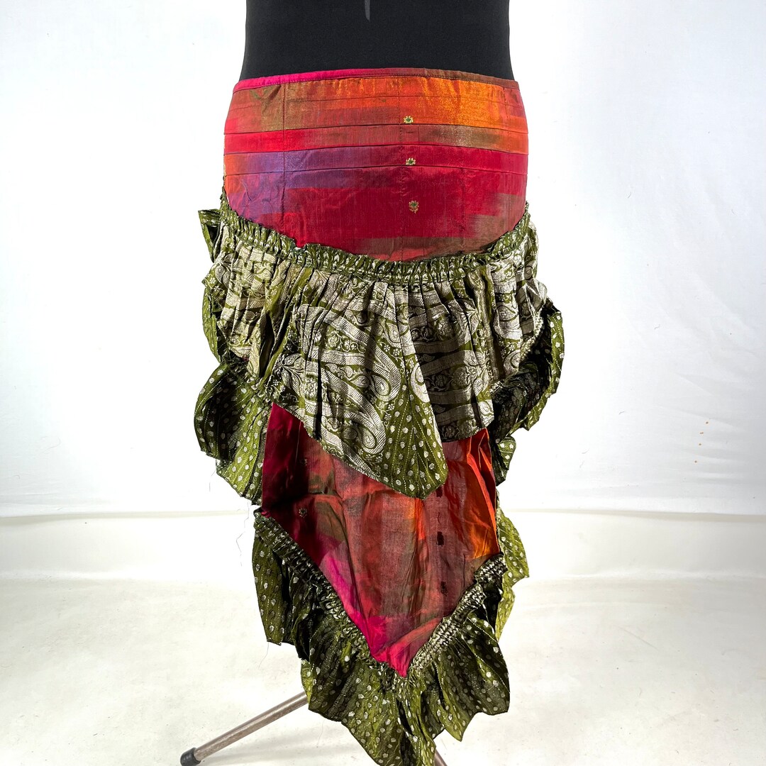 Bustle Wrap Over Skirt Vintage Silk Brocade, Luna M/L Tribal Belly ...
