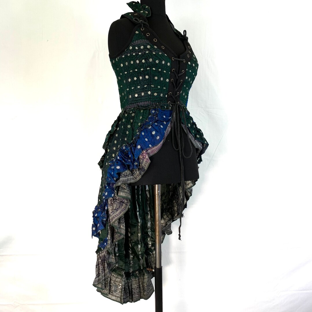 M. Steampunk Corset Dress in Silk Brocade With Long Varuna Body ...