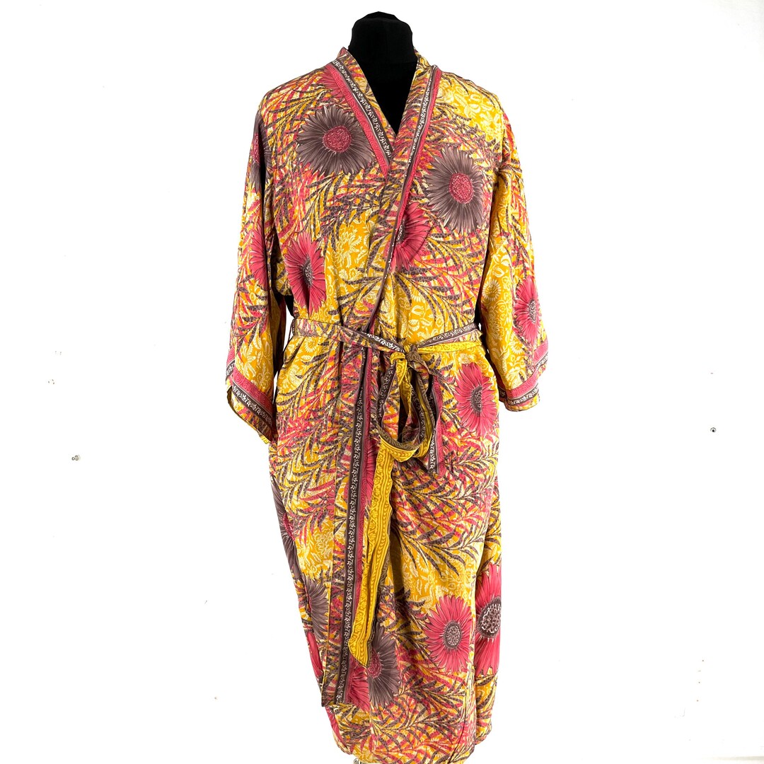 M/L. Luxury Silk Robe; Reversible With Deep Pockets. Dressing Gown (SKU ...