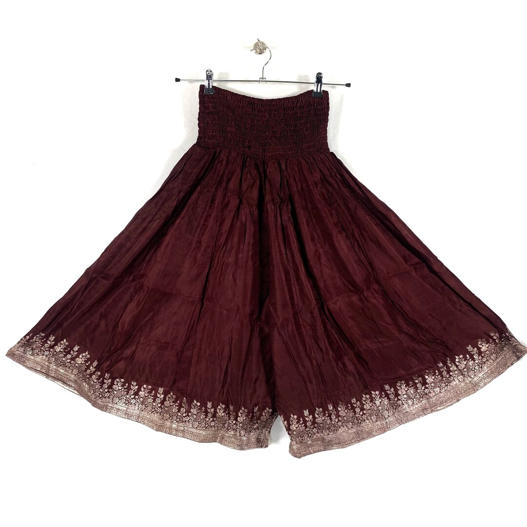XL. Martha Short Leg Trousers Culottes in Silk Brocade, Plus Size ...