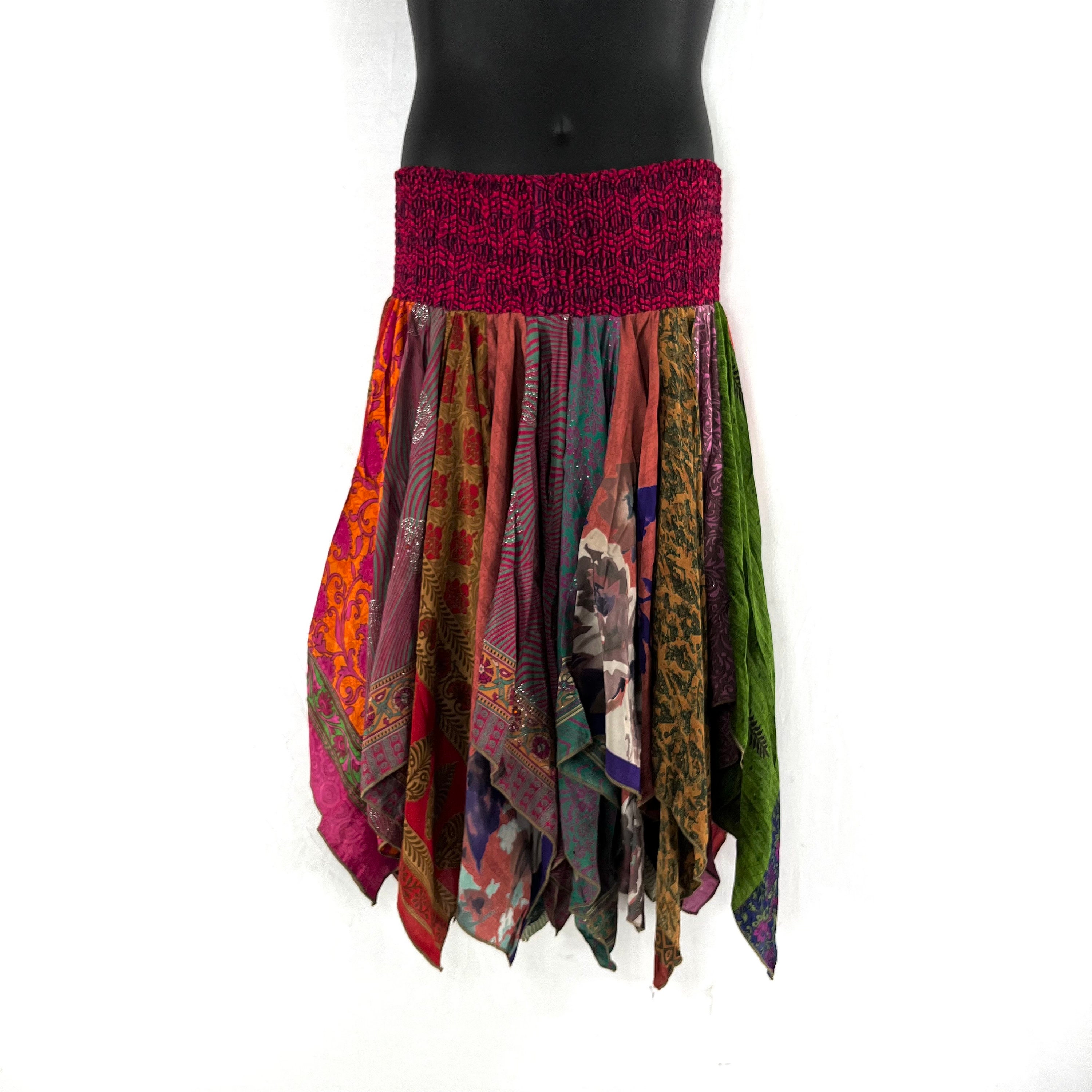 XL. Billie Long Handkerchief Skirt in One Size elasticated waist ...