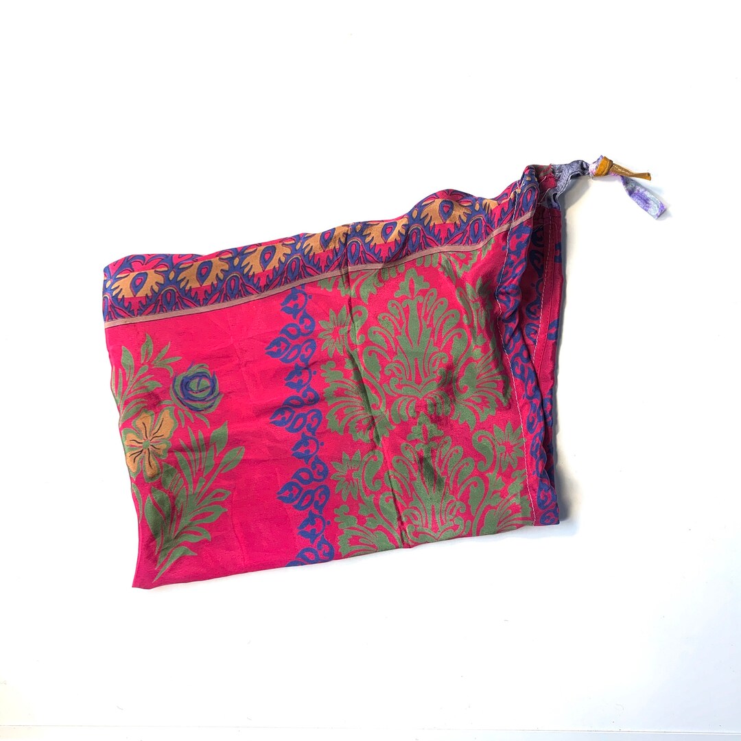 10x12 Vintage Silk Drawstring Bag. the Perfect Reusable - Etsy