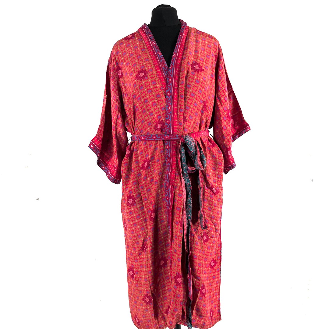 M/L. Luxury Silk Robe; Reversible With Deep Pockets. A Perfect Dressing ...