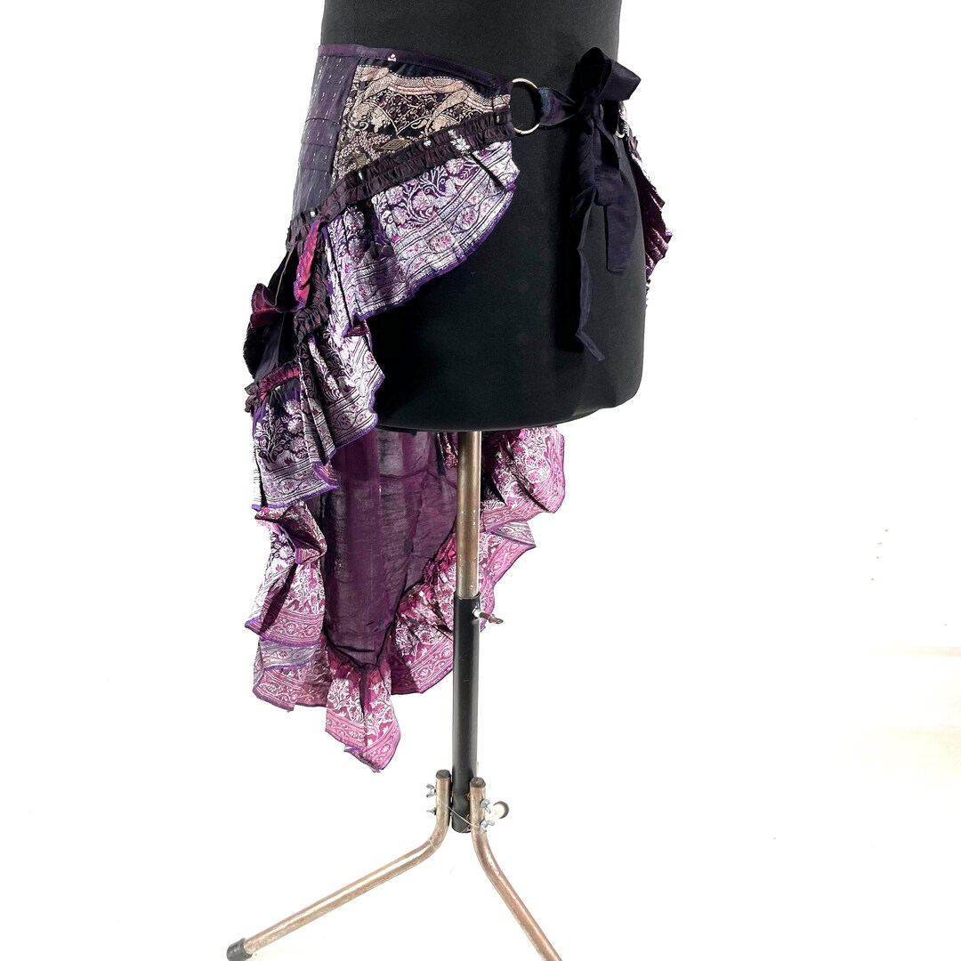 Bustle Wrap Over Skirt Vintage Silk Brocade, Luna M/L; Tribal Belly ...