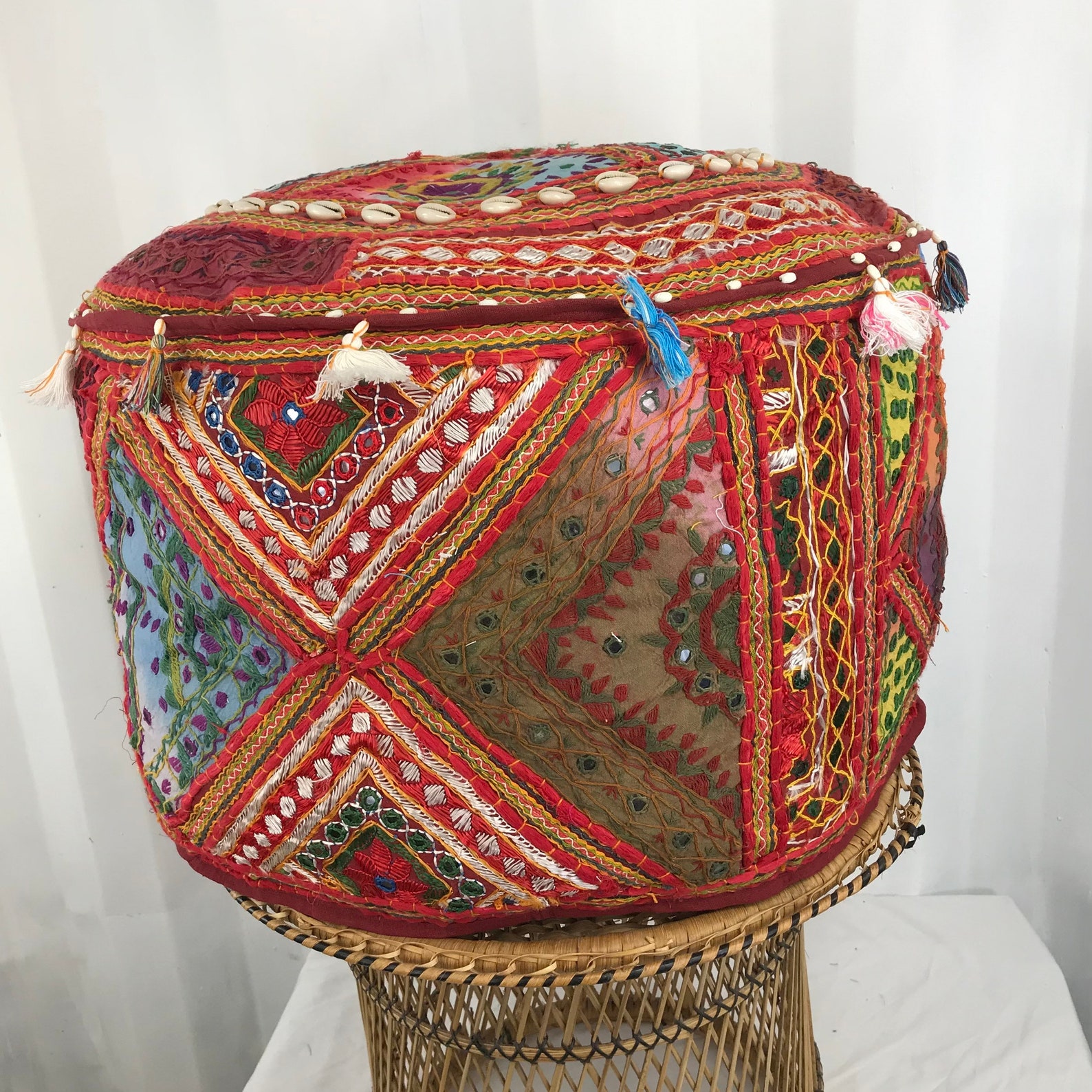 Pouffe. Indian Seating 60 X 35cm. Handmade Using Traditional - Etsy UK