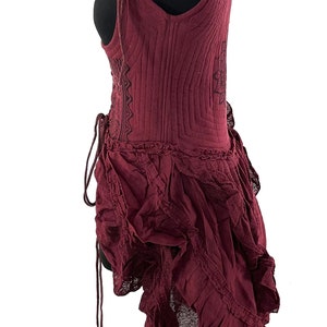 Elisa Cotton Boho Corset Dress in Red. - Etsy