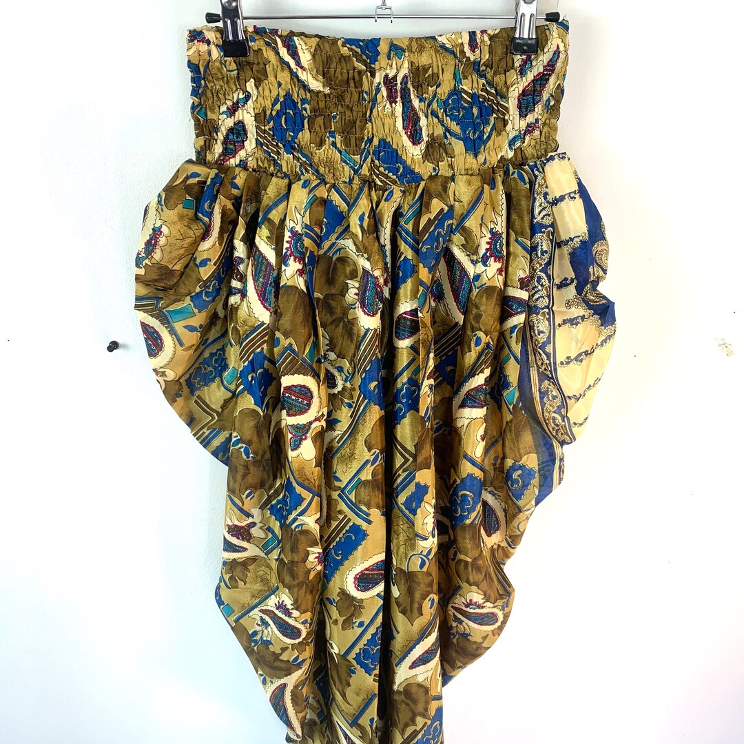 Caroline Waterfall Silk Harem Pants; One Size, Elasticated Waist Comfy ...