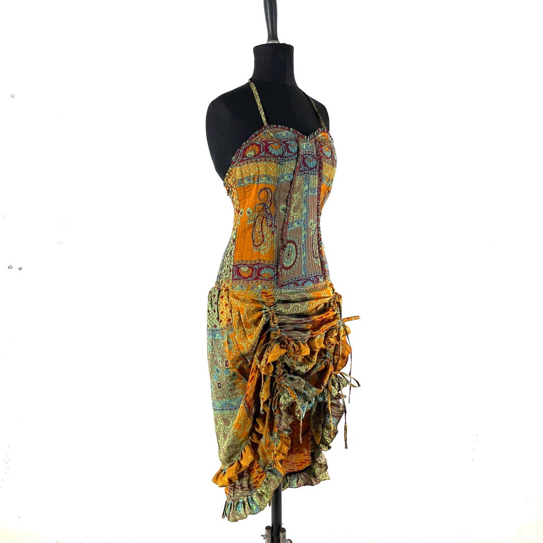 Ruby Fantasy Agni Silk Sundress; Light-weight Handmade Summer Elven ...