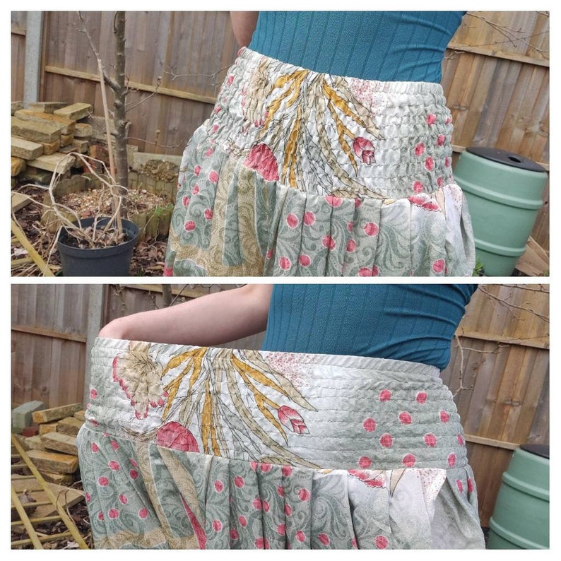 Caroline Waterfall Harem Pants. Silk. One Size Elasticated - Etsy UK