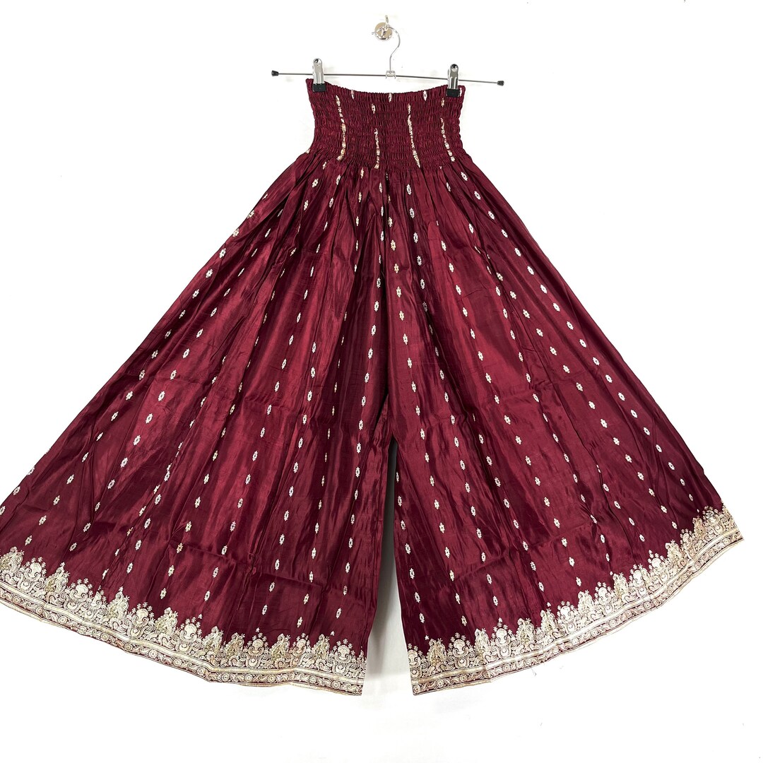 Felicity Culottes in Silk Brocade One Size Pants With Elasticated Waist ...