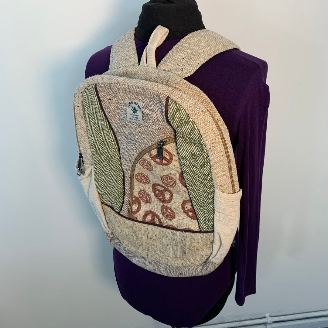 Hemp Backpack, Rucksack, Laptop Bag, Pure Nepal Natural Eco Friendly ...