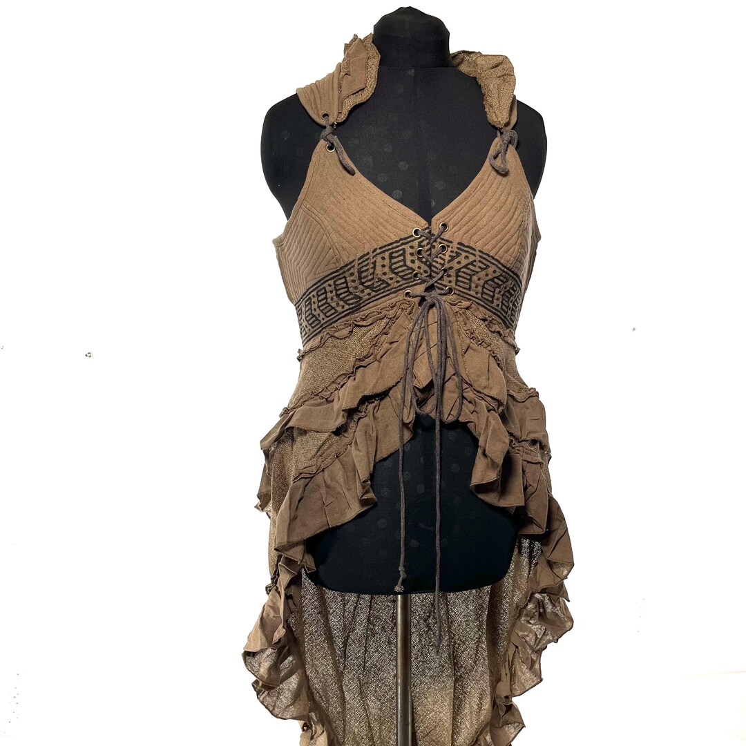 Bardot Boho Corset Dress in Sand. - Etsy