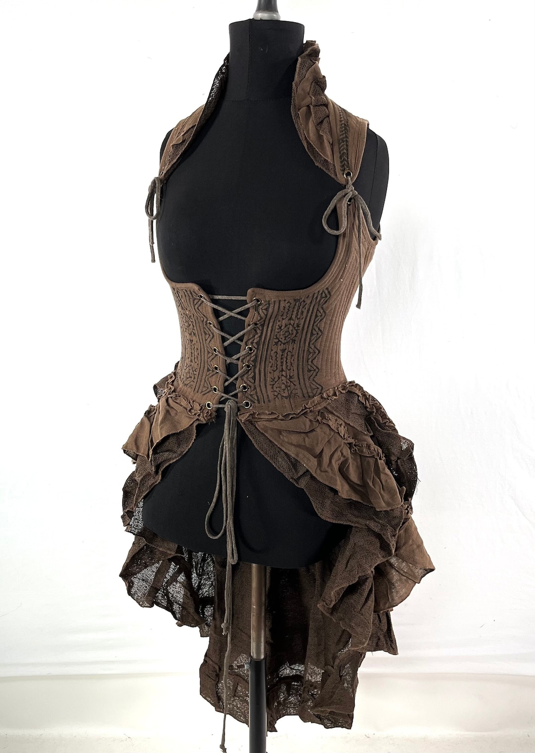 Elisa Cotton Boho Corset Dress in Beige. - Etsy