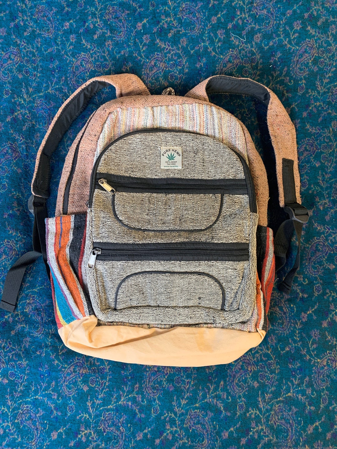 Hemp Backpack, Rucksack, Laptop Bag, Pure Nepal Natural Eco Friendly ...