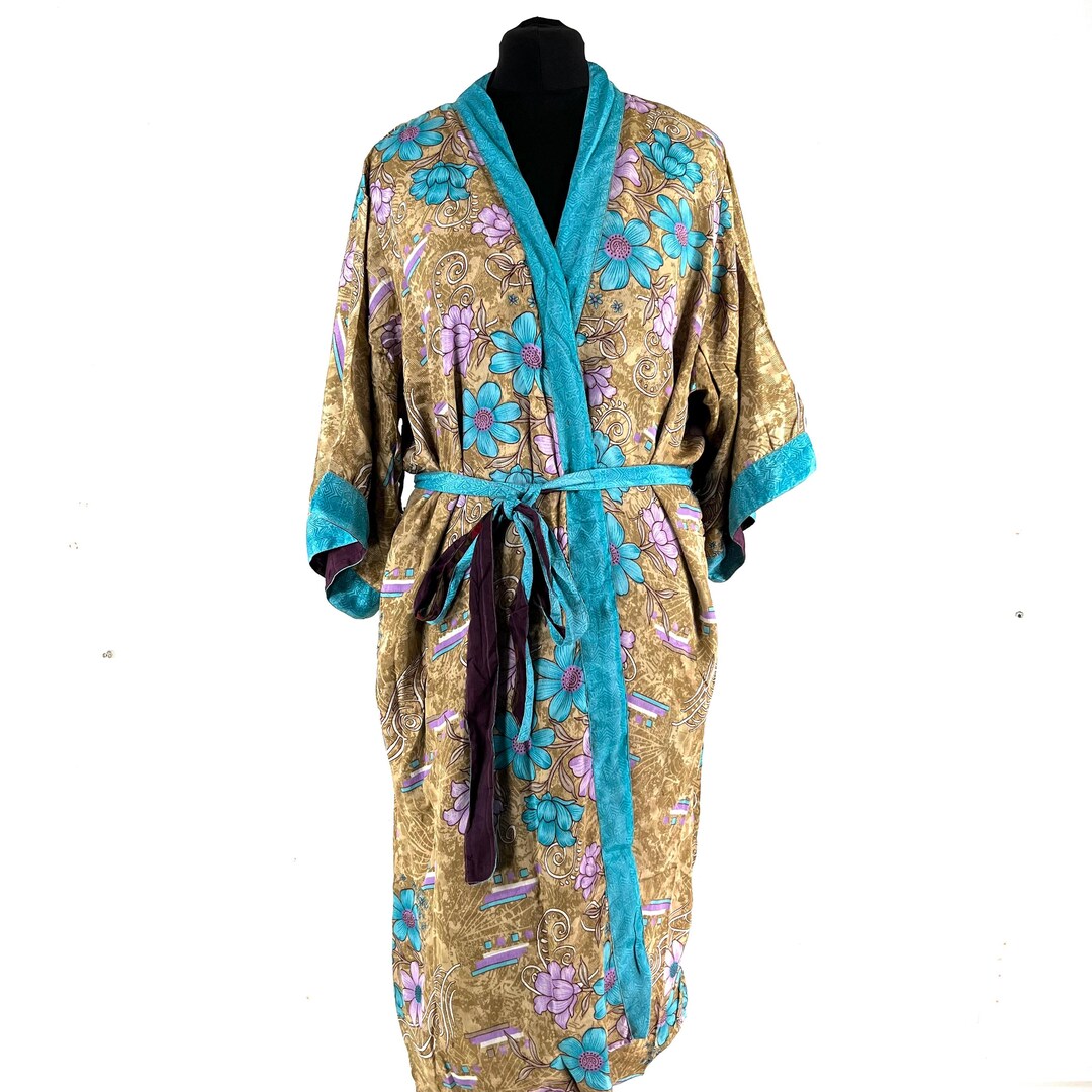 M/L. Luxury Silk Robe; Reversible With Deep Pockets. A Perfect Dressing ...