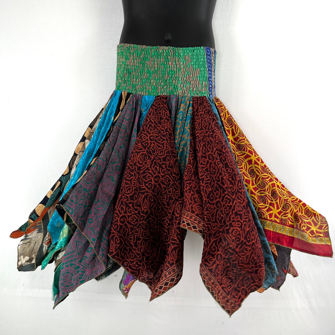 XL. Billie Long Handkerchief Skirt in One Size Elasticated Waist ...