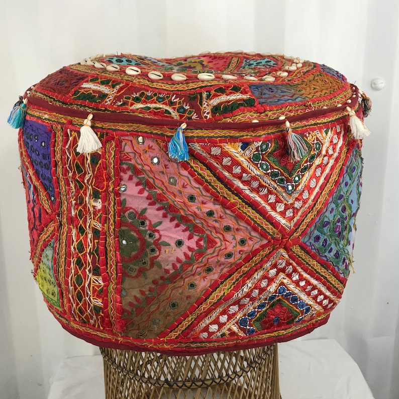 Pouffe. Indian seating 60 X 35cm. Handmade using traditional | Etsy